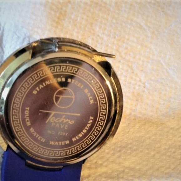 Techno | Accessories | Techno Pave Black On Gold Sports Watch | Poshmark